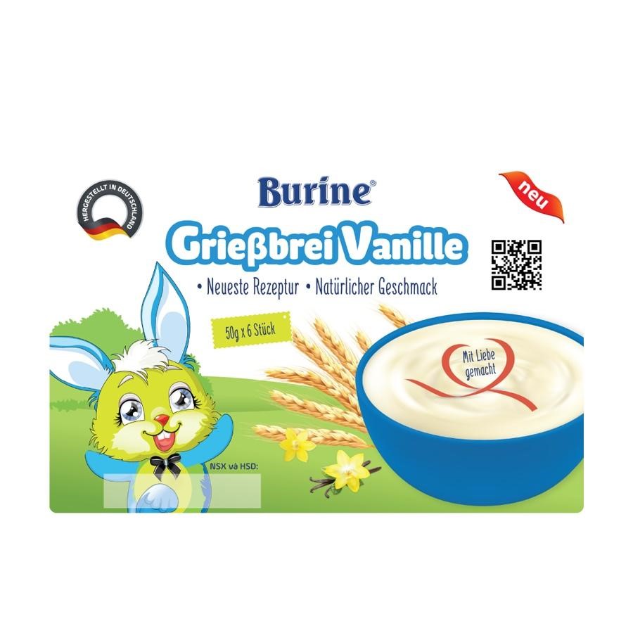 Cháo sữa Pudding ăn dặm Burine - HiPP (Vỉ 6 Hũ x 50g) | Chuối Xanh Reviews